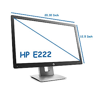 HP EliteDisplay E222 Full HD 22 Inch LED Monitor, 1080p at 60Hz, VGA, HDMI, Display Port, USB 2.0, 178 Degree Viewing Angle, 7ms Response Time, 250 Cd/m Brightness (Renewed), Black & Silver