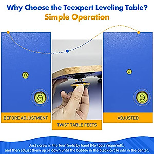 Teexpert Resin Leveling Table for Epoxy Resin, 16''x 12'' Adjustable Epoxy Resin Leveling Board, Multipurpose Self Leveling Resin Crafts Table Resin Accessories Supplies and Acrylic Pouring Tools