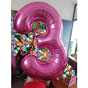 Pink 2 Balloons,40 Inch Birthday Foil Balloon Party Decorations Supplies Helium Mylar Digital Balloons (Pink Number 2)