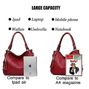 2022 Women's Tote Shoulder Bag Purses and Handbag for Women Satchel Shoulder Bags Handle Bag Leather tassel（Red）