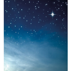 Ambesonne Night Duvet Cover Set, Ombre Inspired Sky Vibrant Stars Universe Astronomy Exploration, Decorative 3 Piece Bedding Set with 2 Pillow Shams, King Size, Pale Blue Dark Blue