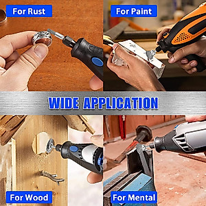 Mixiflor 99 Pcs Wire Brushes Set,Steel Wire Wheels Pen Brushes Set Kit Accessories for Rotary Tool-1/8"(3mm) Shank