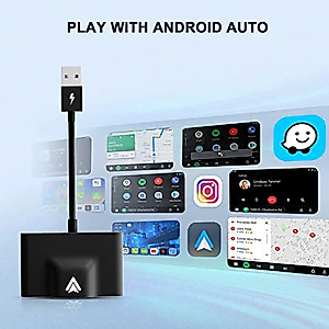 Teeran Android Auto Wireless Adapter for OEM Factory Wired Android Auto Cars Plug & Play Easy Setup Wireless Android Auto Dongle for Android Phones Converts Wired Android Auto to Wireless