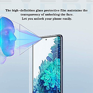 Galaxy S20 FE HD Clear Tempered Glass Screen Protector + Camera Lens Protectors by YEYEBF, [2+2 Pack] [3D Glass] [Anti-Glare] [Bubble-Free] Screen Protector Glass for Samsung Galaxy S20 FE
