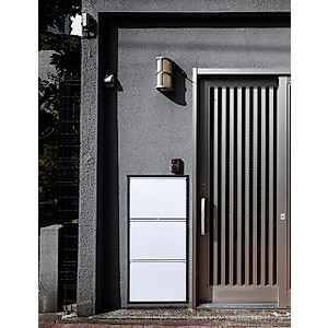 KASER Shoe Storage Cabinet - Wood & Metal 3 Drawer 20" Wall Mountable, Shoe Storage for Entryway, No Assembly - Slim - 2-3 Pair per Tier (White Front - Black Frame)