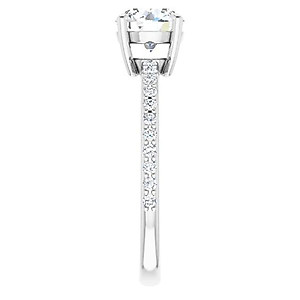 Moissanite Ring 10K Solid White Gold Handmade Engagement Ring 1.0 CT Round Cut Moissanite Diamond Solitaire Accent Wedding/Bridal Rings for Women/Her Propose Ring By Rivaan Jewel (6)