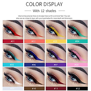 DekRion Liquid Eyeliner, Eyeliner Liquid, Long-lasting Colored Eyeliners, White Black Red Brown Green Purple Waterproof High-pigmented Colorful Eyeliners for Eye Makeup,1PC