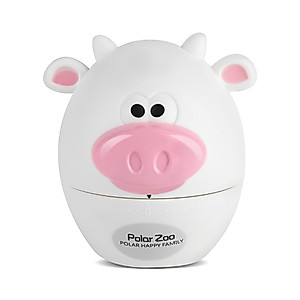 Yosoo Mechanical Cute Animal Shapes Kitchen Timer Mechanical 55 Minutes Cooking Supplies Cartoon Timer for Kid NO Battery Needed (White Cattle)