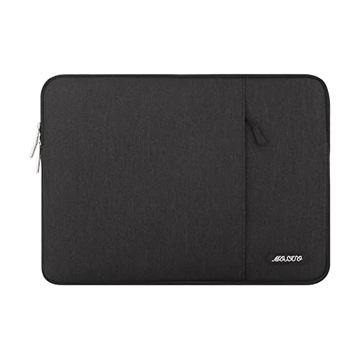 MOSISO Laptop Sleeve Bag Compatible with MacBook Air/Pro, 13-13.3 inch Notebook, Compatible with MacBook Pro 14 inch 2023-2021 A2779 M2 A2442 M1, Polyester Vertical Case with Pocket, Black