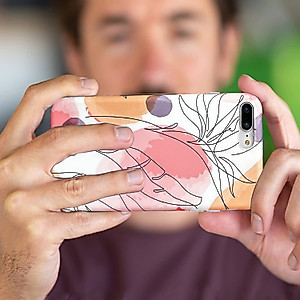 J.west iPhone 8 Plus,iPhone 7 Plus Case 5.5, Aesthetic Watercolor Minimalist Boho Abstract Prints Slim Geo Line Plant Palm Leaf Pattern Pink Soft TPU Shockproof Cover Protective Phone Case for Women