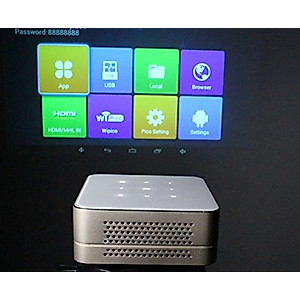 Ivation Pro3 Portable Rechargeable Smart DLP Projector – Streams via HDMI/MHL & USB Connections, Wi-Fi, Bluetooth – Compatible with DLNA, Miracast, Airplay Wireless Mirroring for iOS & Android - Gray