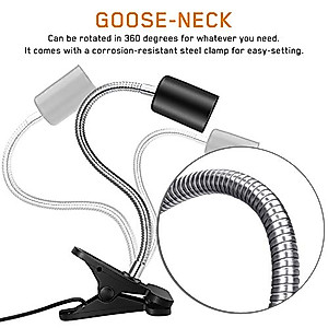 Fischuel Reptile Hides Humidification Cave Help Your Pets Shedding & Reptile Heat Lamp with Clamp,Dimmable Switch(Bulb Included)