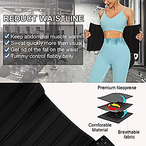 OLIOMES Women Waist Trainer Corset Sauna Trimmer Belt Slim Belly Band Tummy Wrap Sport Girdle Workout Cincher Body Shaper Black