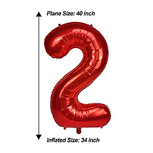 AULE 40 Inch Big Red Foil 23 Number Balloons for Women Large 23rd Happy Birthday Decorations Giant Huge Helium Mylar 32 Anniversary Party Decor