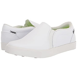 Puma Golf Women's Tustin Fusion Slip-ON Golf Shoe, Puma White-Puma White, 8