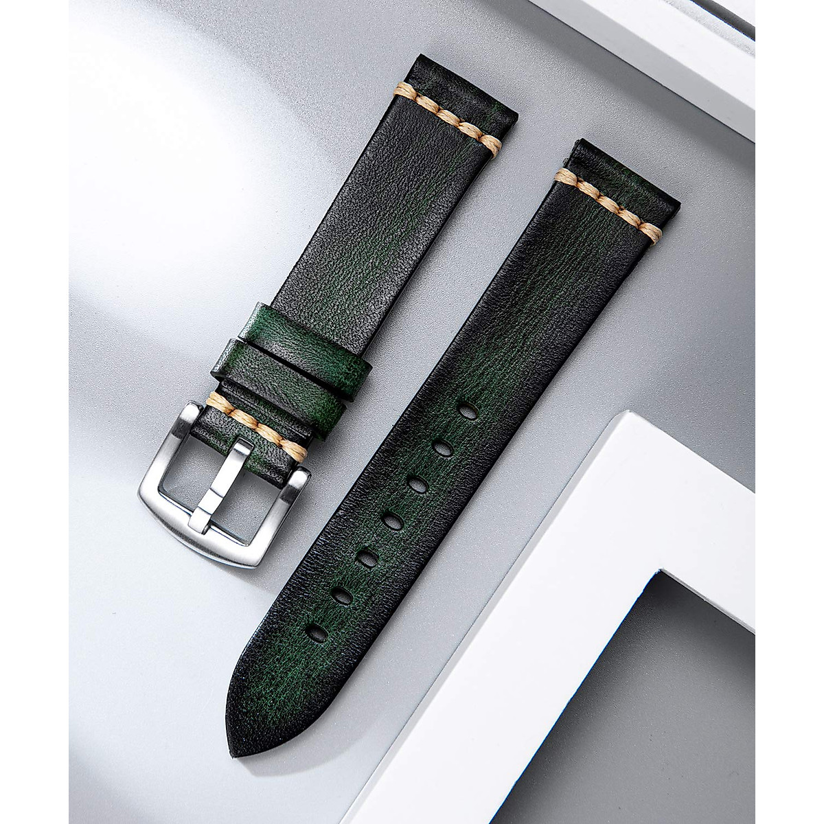 Rubbing Leather Smartwatch Bands Compatible with Samsung Galaxy 46mm/Gear S3/Watch 3 45mm,Huawei Watch GT 2/Pro/Classic,Amazfit GTR 47mm/GTR 2 6 Colors Retro Leather Smartwatch Straps 22mm