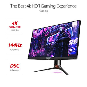 ASUS ROG Swift 32” 4K HDR Gaming Monitor - 144Hz DSC, UHD (3840 x 2160) PC Monitor, Mini-LED IPS with G-SYNC Ultimate, Local Dimming, Ideal for Desktop and Computer Monitor Black - - PG32UQX