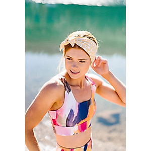 Maven Thread Women's No-Slip Sweat-Wicking Bow Headbands for Exercise and Yoga, 2-Pack, Yellow and Blue (Sunny)