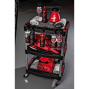 Adam's Polishes Standard Detailing Cart, Custom Mobile Rolling Utility Detailing Tool Cart Organizer for Garage DIY Home Projects, Extra Storage for Mechanics & Detailers During Repairs Car Wash/Wax