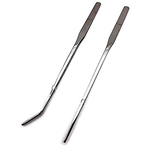 Reptile Feeding Tongs Stainless Steel Straight and Curved Tweezers Polished Long Handle Feeder Tools for Lizard Gecko Snake Spider Bird and Fish Aquariums,Silver