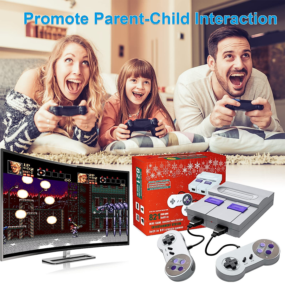 Handheld Game Console, Built-in 821 Games, HDMI HD Output, Children Gift/Birthday Gift/ Happy Child Memories, Childhood Classic Retro Game Console