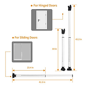 JIAN BOLAND Door Security Bar& Sliding Door Security Bar- Heavy Duty Home Security Door Stop Hotel & Apartment Security Security Upgrade-Adjustable
