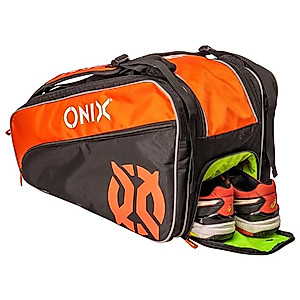 ONIX Pickleball Pro Team Long-Lasting Durability Hook and Loop Closure Easy to Carry Straps with Pockets Paddle Bag — Orange/Black