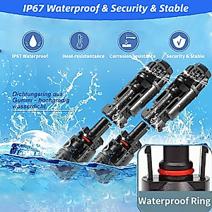 QeeHeng Crimping Tool Kit Compatible with Solar Cable Connector,6 Pairs Solar Panel Connectors, 1 Crimper Tool,2pcs Spanner Wrench