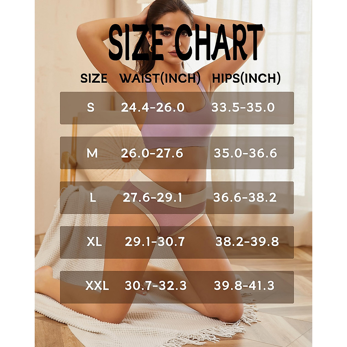 FINETOO Womens Cotton Underwear High Waisted Soft Stretch Cheeky Briefs Full Coverage Ladies Bikini Panties 6 Pack(6AM)