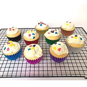 Huaswan Classic Black Paper-Lined Foil Cupcake Liners Standard Baking Cups for Party and More, 120-Count