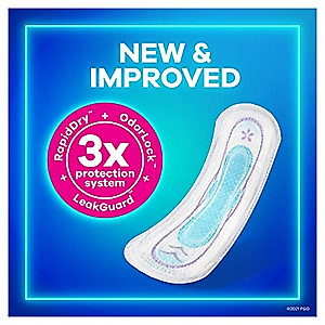 Always Ultra Thin Regular Without Wings, Unscented Pads, Multicolor, 22 Count (Pack of 4)