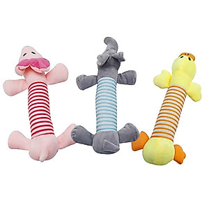 Dog Cat Fleece Toys Elephant Duck Pig Chicken Legs Pet Funny Plush Toys Fit for All Pets Popular Squeak Chew Sound Dolls