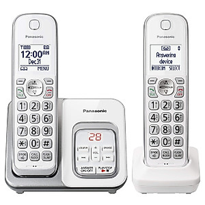 Panasonic KX-TGD532W Cordless Phone with Answering Machine - 2 Handsets (Renewed)
