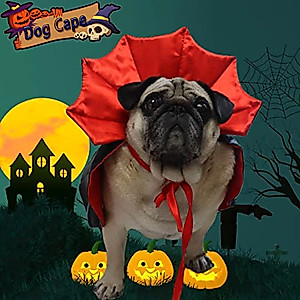Dog Cape Costume Halloween Pet Cat Clothes Cloak Funny Costume Dog Witch Clothes Halloween Costumes for Small Medium Large Dogs Cats Puppy, Funny Dog Cosplay Dress Mantle Apparel