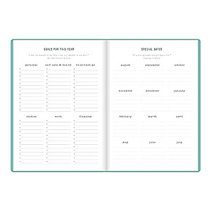 Letts of London Inspire Academic Weekly/Monthly Planner, August 2023 to July 2024, Week-to-View, Sewn Binding, Multilingual, A5 Size, 8.25" x 5.875", Green (C031389-24)