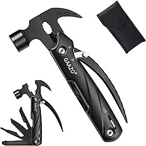 Multitool Camping Accessories, Stocking Stuffers for Men and Women, 12 in 1 Claw Hammer with Pliers Knife Saw, Screwdrivers Bottle Opener, Outdoor activities