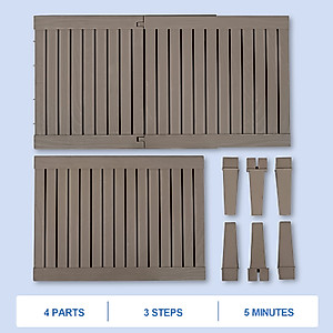 VINGLI Outdoor Chaise Lounge Set of 2, Wood Texture Design with 5-Level Adjustable Backrest, Waterproof Durable Folding Chair, PP Material Patio Chair for Beach, Backyard, Pool, Gray-Brown …