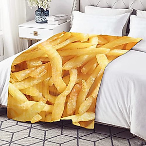 Daijizaio Food French Fries Blanket Lightweight Plush Flannel Quilt for Kids Women Men Bedroom Couch Bed Sofa Decorative Throws Gift 60"x50" Medium for Boys Girls