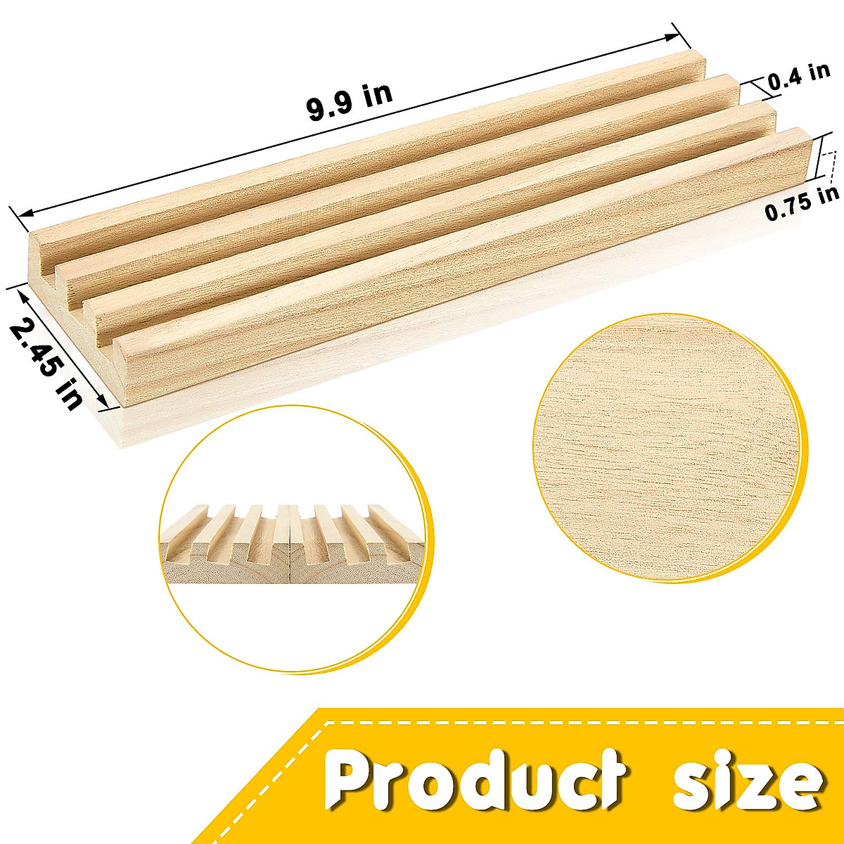 Jetec 8 Pieces Wooden Domino Racks Domino Trays Holders Organizer Natural Wood Domino Trays with 3 Tilted Rows for Mexican Train Chickenfoot Mahjong and Other Domino Games