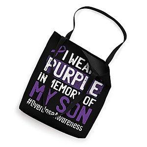I Wear Purple For My Son Overdose Awareness Ribbon Tote Bag