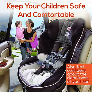 Trobo Car Seat Cover, Anti-Slip Vinyl Backing Waterproof Car Seat Protector Liner for Child, Infant, Stroller & Dinner Chair, Leak-Free Piddle Pad for Potty Training Toddlers, Machine Washable, Grey