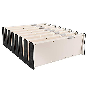 RealPlus 12pcs Adjustable Drawer Dividers Organizer Separators Expandable from 11-17", Plastic Dresser Organizer for Kitchen Bedroom Bathroom Office Desk Closet Clothing