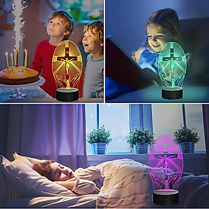 Attivolife Cross 3D Night Light, Jesus Illusion Hologram Lamp 16 Color Changing with Remote Control + Timer, LED Best Birthday Christian Gift for Religious Women Men Commemorate Present