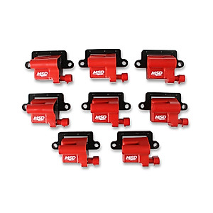 82648 MSD Ignition Coil - GM LS Blaster Series - L-Series Truck Engine - Red - 8-Pack