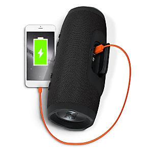 JBL Charge 3 Waterproof Bluetooth Speaker -Black (Renewed)