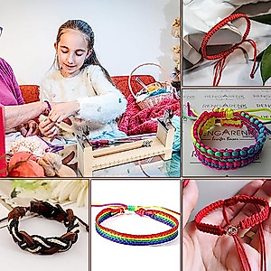 Horoper Wood Bracelet Jig U Shape Clear Scale Bracelet Jig Kit, DIY Hand Knitting Bracelet Jig Free Size Length Wooden Jig Bracelet Maker Holder with 2 Clips Bracelet Braiding Tool