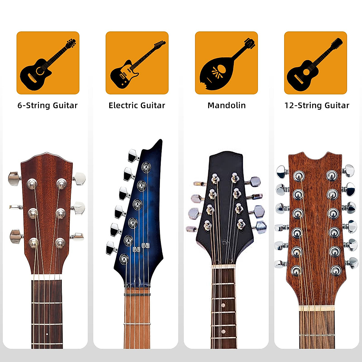 VEINTICO Guitar Wall Hanger, Guitar Wall Mounts 2 Pack, Guitar Hanger Hook Bracket Holder for Acoustic and Electric Guitars Bass Banjo Mandolin, Black Walnut Wood base