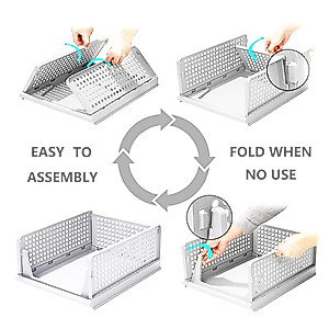 PTBSZCWY Closet Organizers and Storage Shelves, Stackable Storage Bins, Plastic Clothes Organizer, Stackable Drawers for Clothes (White, 5.5 Tall)