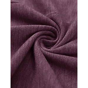 Dailiup Women's Casual 3/4 Sleeve T-Shirts Loose Round Neck Cute Tunic Tops Basic Tees Blouses Wine Red