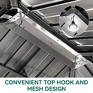 DWVO 10x12ft Hardtop Gazebo Double Roof with Nettings and Curtains, Heavy Duty Galvanized Steel Outdoor Vertical Stripes Roof for Patio, Backyard, Deck, Lawns, Brown